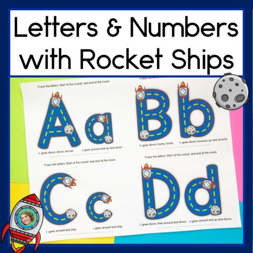 Letter and Number Recognition Space Theme | Rocket Ships | Trace Read ...