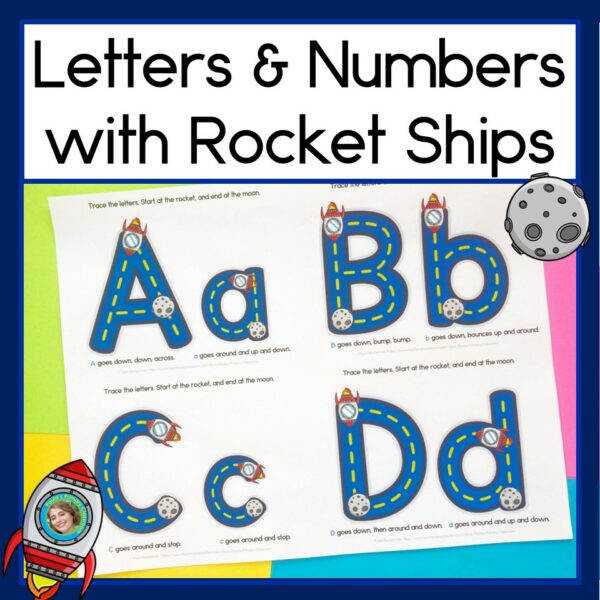 Letter and Number Recognition Space Theme | Rocket Ships | Trace Read ...