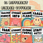 Binder Covers and Spines Teacher Planner Editable Groovy Retro Vibes ...