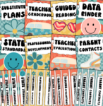 Binder Covers and Spines Teacher Planner Editable Groovy Retro Vibes ...