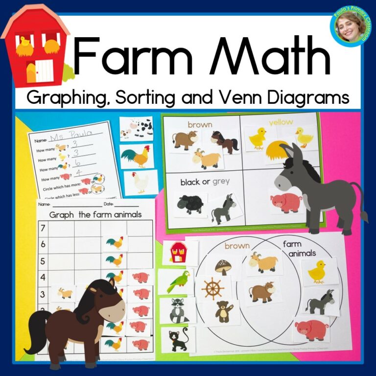 Farm Math with Sorting, Graphing and Venn Diagram | Made By Teachers