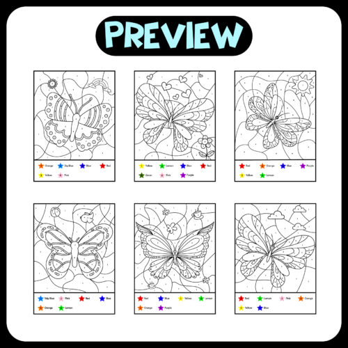 Butterfly Color by Number - Free Printable Coloring Pages for Kids ...