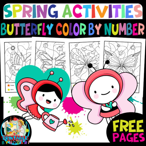 Butterfly Color by Number - Free Printable Coloring Pages for Kids ...