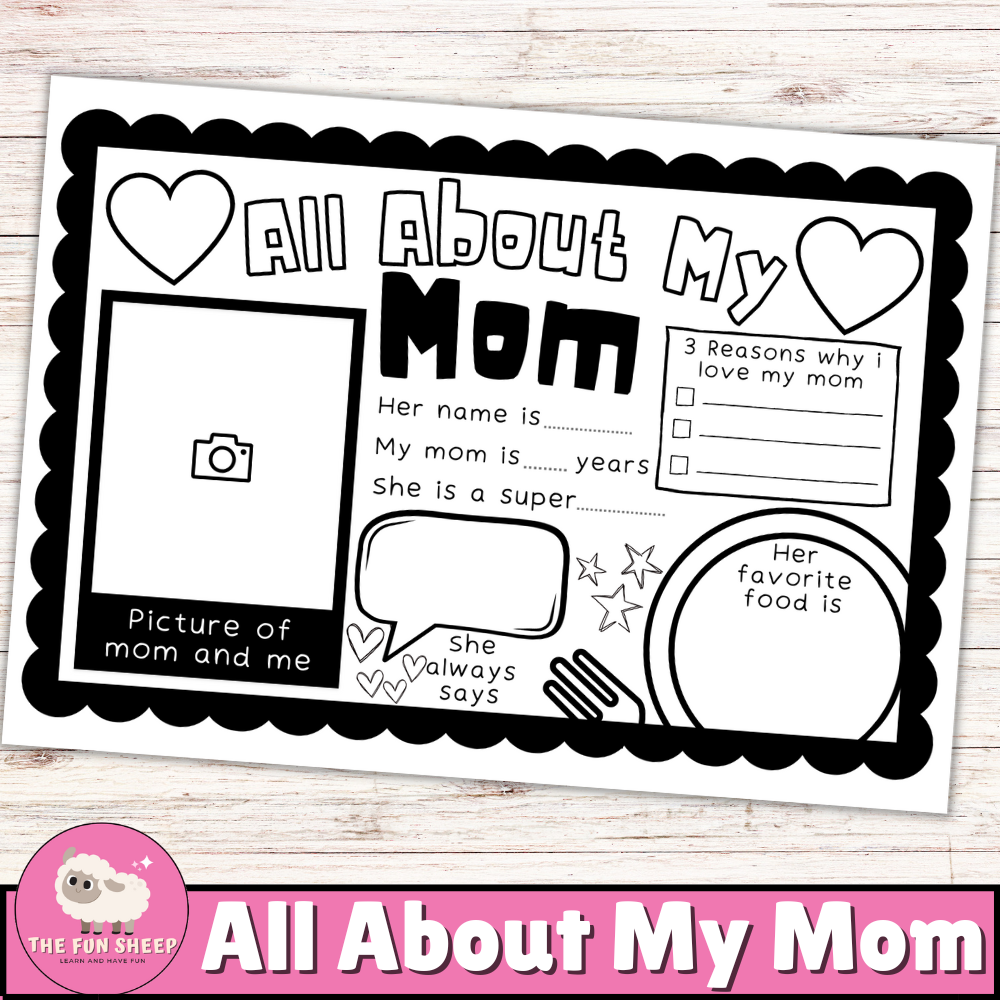 All About My Mom Questionnaire | Mother's Day Printable Craft for Mom ...