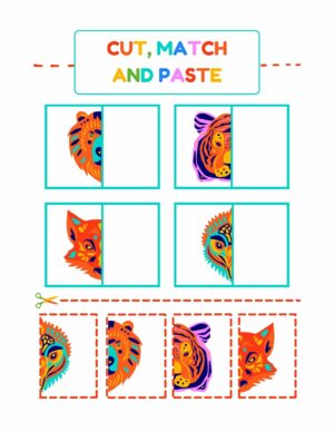 Cut and Paste Animal Activity Book For kids - Made By Teachers