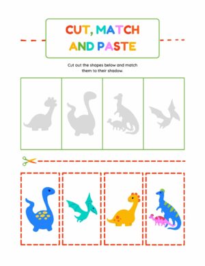 Cut and Paste Dinosaur Activity Book For Kids | Made By Teachers