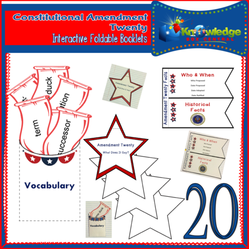 Constitutional Bill of Rights: Amendment Twenty Interactive Foldable ...