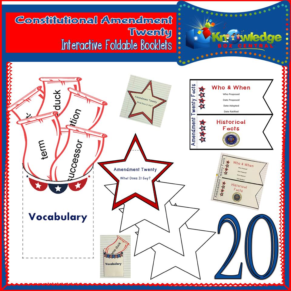 Constitutional Bill of Rights: Amendment Twenty Interactive Foldable ...
