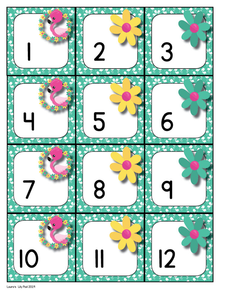 Flamingo Tropical Calendar Set | Made By Teachers