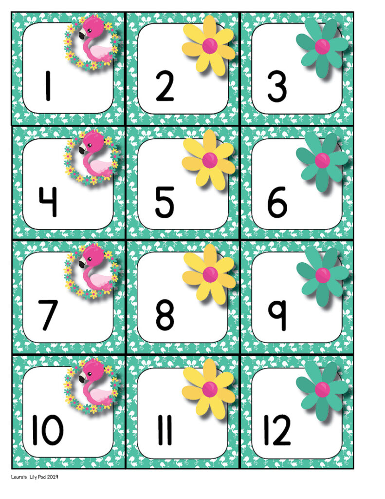 Flamingo Tropical Calendar Set | Made By Teachers