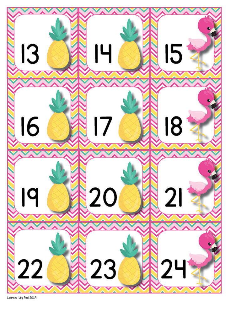 Flamingo Tropical Calendar Set | Made By Teachers