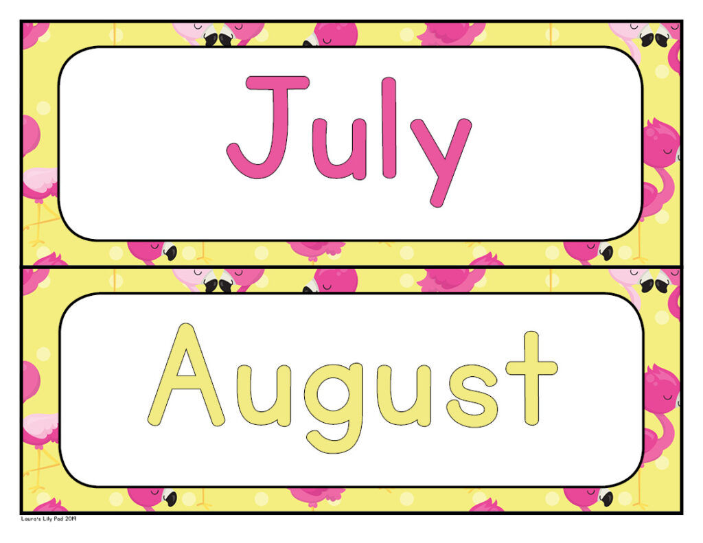 Flamingo Tropical Calendar Set | Made By Teachers