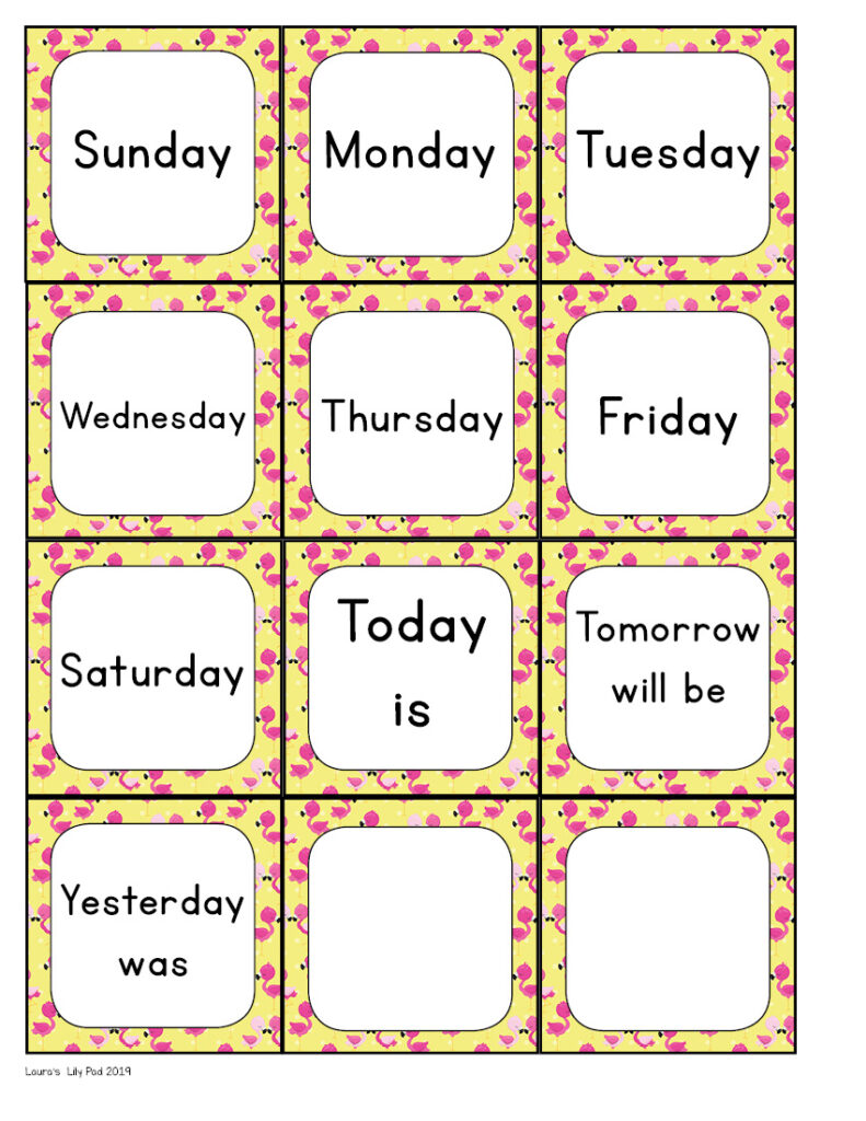 Flamingo Tropical Calendar Set | Made By Teachers