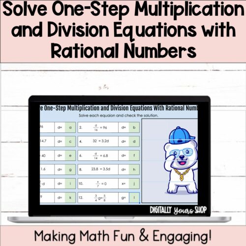 Solve One-Step Multiplication & Division Equations - Rational Numbers ...