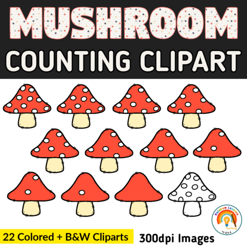 Counting to 10 Cliparts | Spring Counting Clip Arts | Counting Mushroom ...