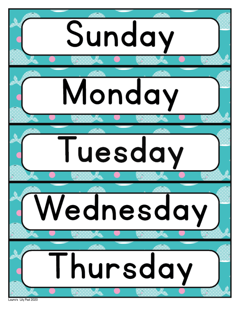 Whales Calendar Set | Made By Teachers