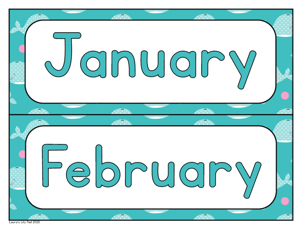 Whales Calendar Set | Made By Teachers