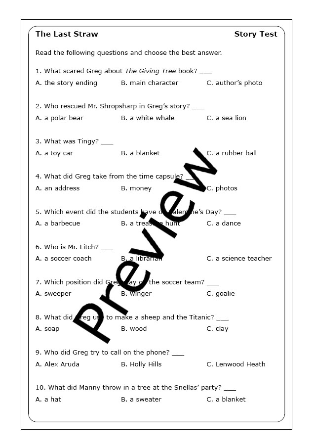 Jeff Kinney "The Last Straw" worksheets | Made By Teachers