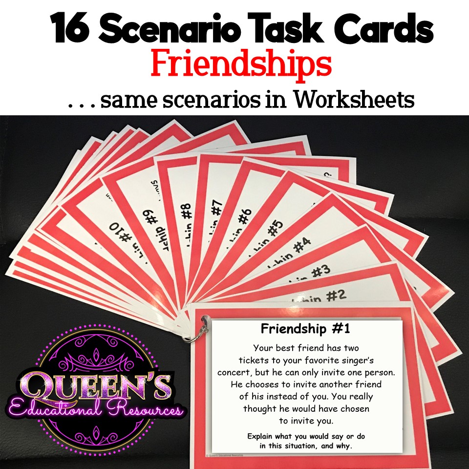 Friendship Scenario Task Cards and Worksheets | Made By Teachers