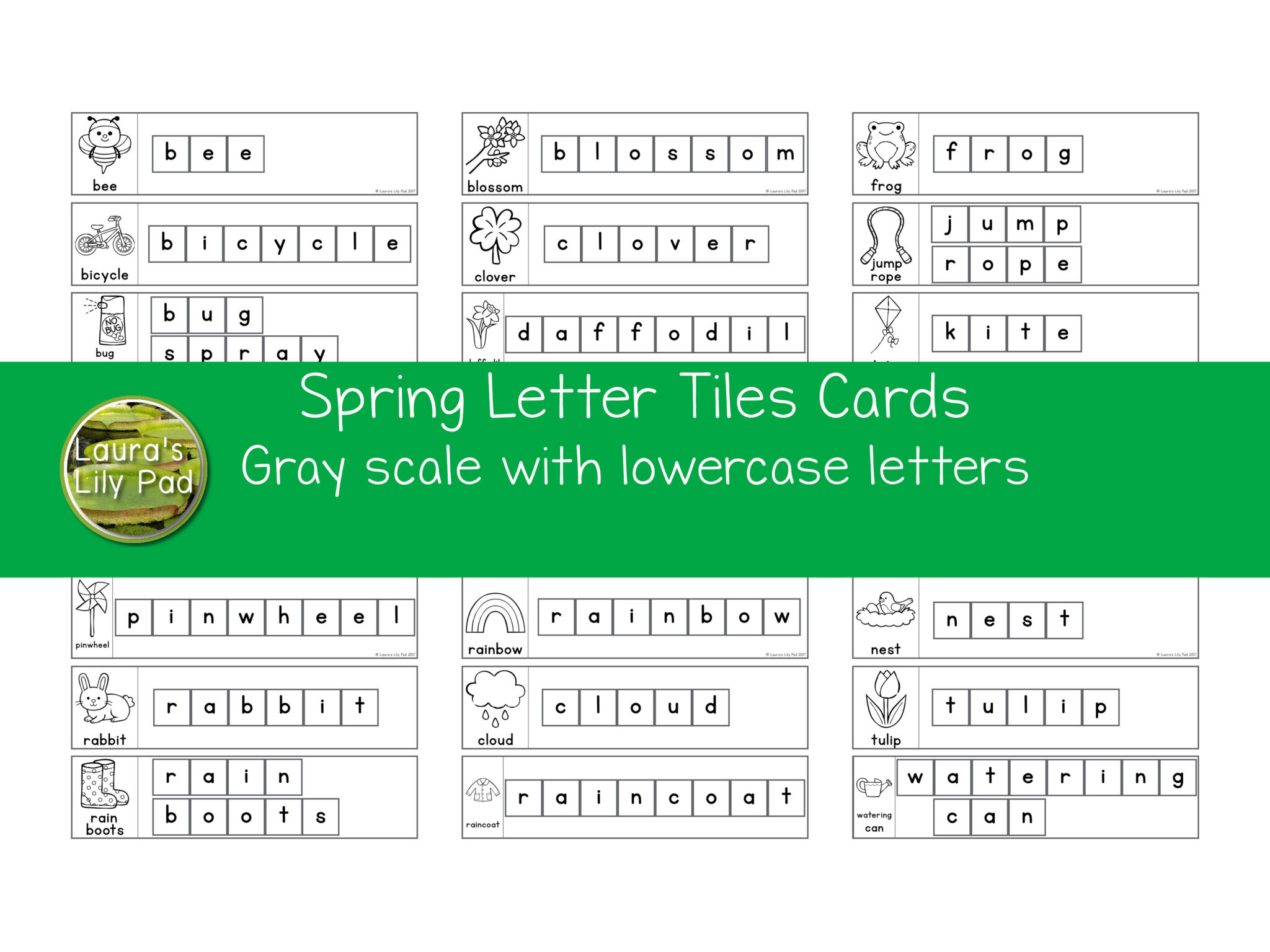 Spring Word Letter Tiles Cards | Made By Teachers