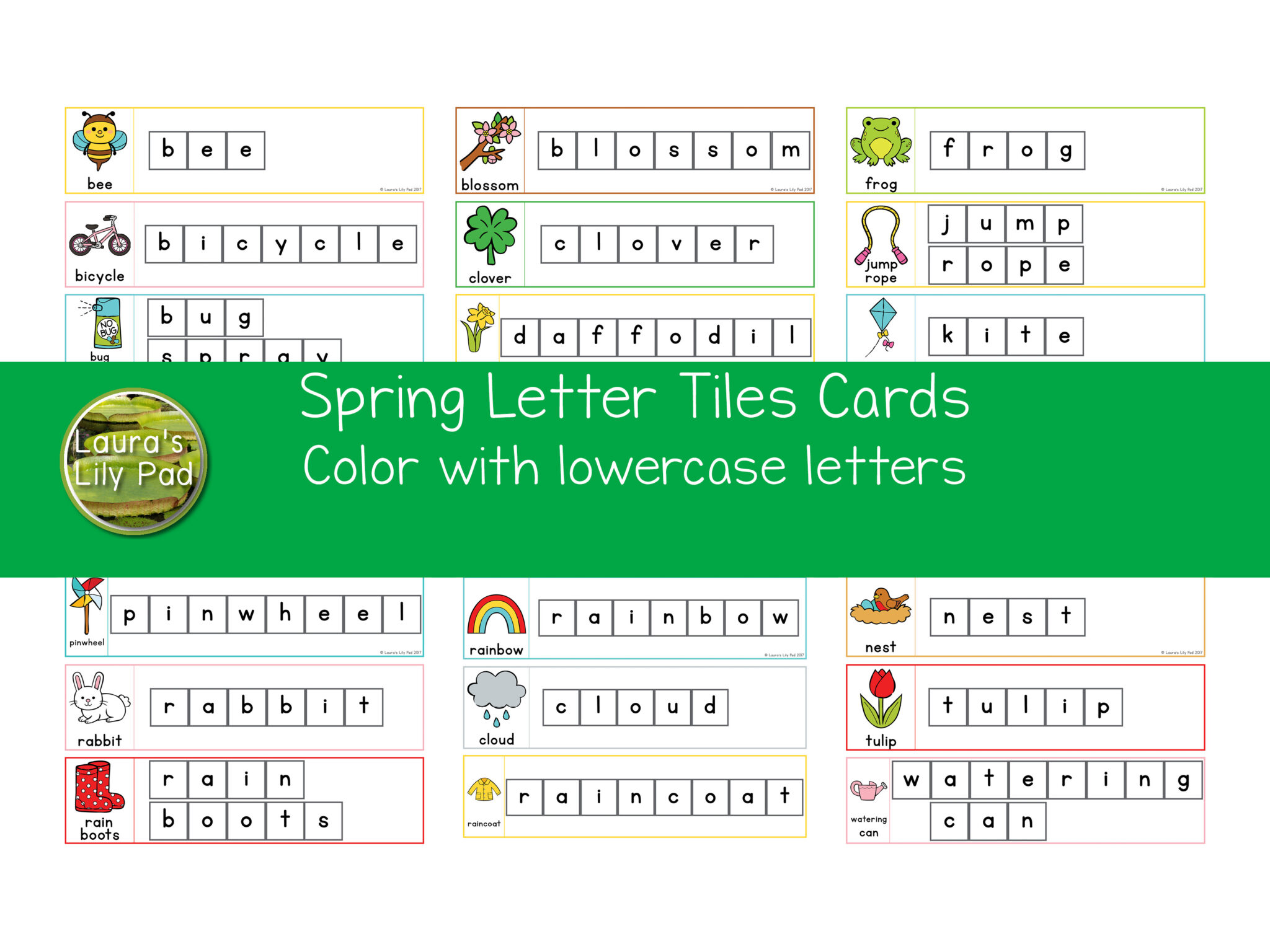 Spring Word Letter Tiles Cards | Made By Teachers