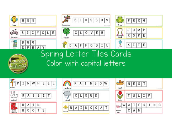 Spring Word Letter Tiles Cards | Made By Teachers