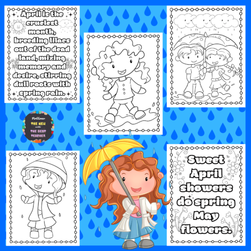 April Showers coloring pages | 10 spring showers Coloring Sheets with ...