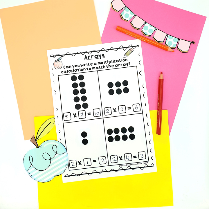 Multiplication Multiply by 2 Worksheets Arrays Equal Groups 1st Grade ...