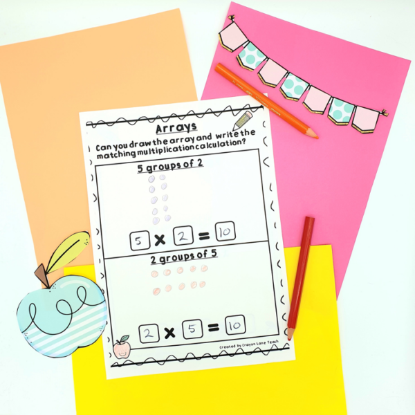 Multiplication Multiply by 5 Arrays Equal Groups Word Problems 1st ...