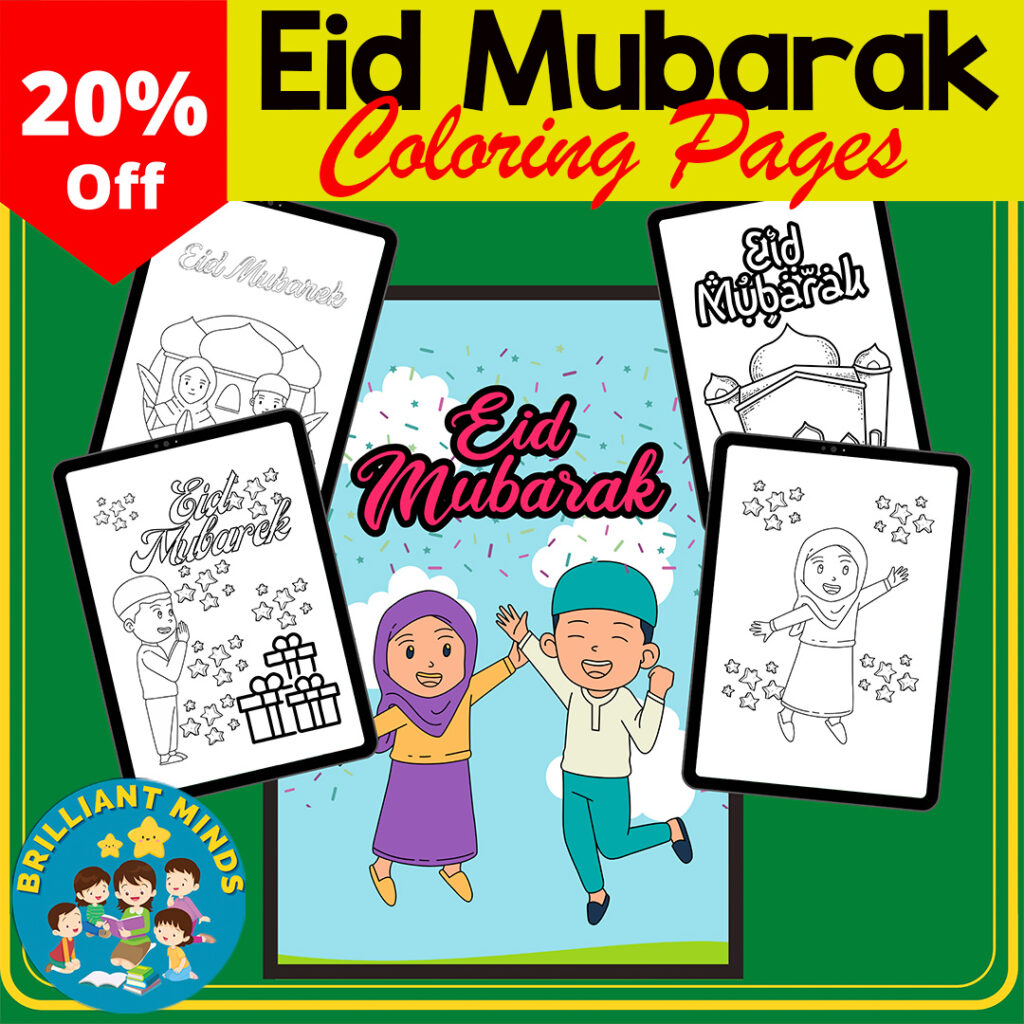 EID Al Adha and Al Fitr Coloring pages For Toddlers - Muslim Activities ...