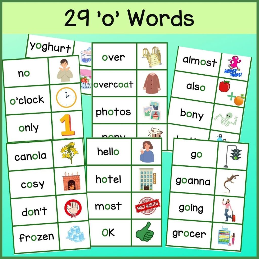 Flash Cards - Explicit Phonics - Long O Vowel Sound Word Families ...