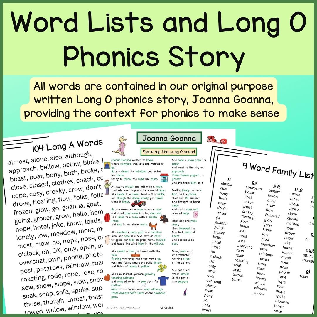 Flash Cards - Explicit Phonics - Long O Vowel Sound Word Families ...