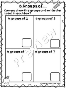 Multiplication Multiply by 6 Arrays, Equal Groups & Word Problems ...