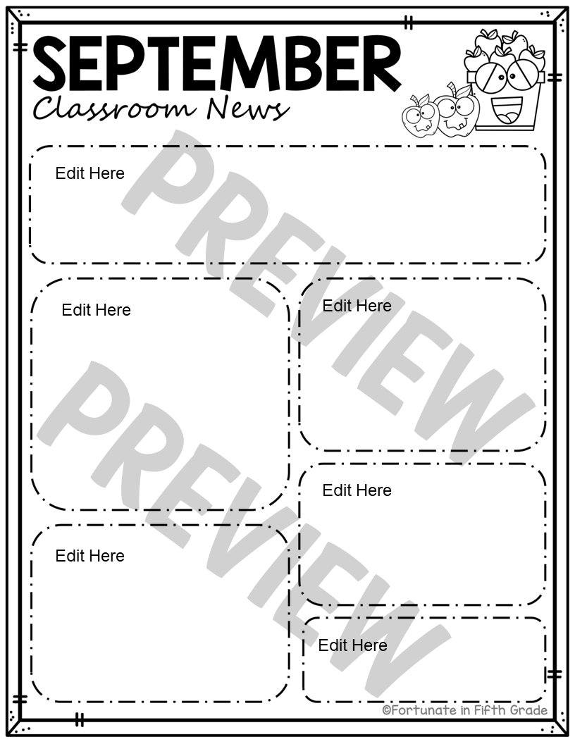 Editable Monthly Newsletter - SEPTEMBER | Made By Teachers