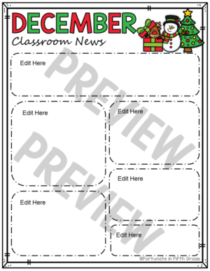 Editable Monthly Newsletter - DECEMBER - Made By Teachers