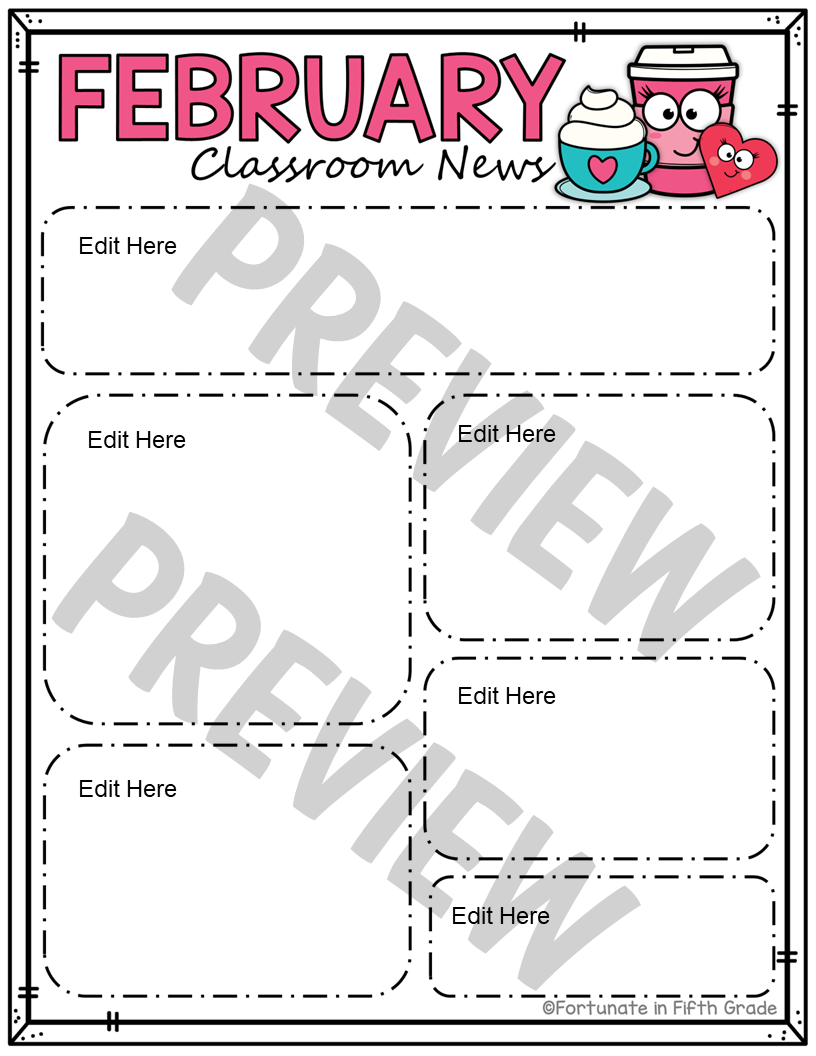 Editable Monthly Newsletter - FEBRUARY | Made By Teachers