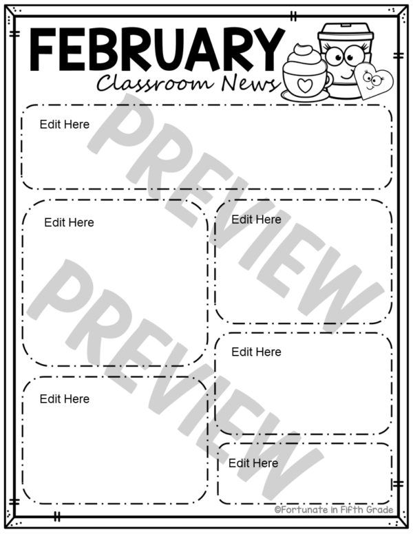 Editable Monthly Newsletter - FEBRUARY - Made By Teachers