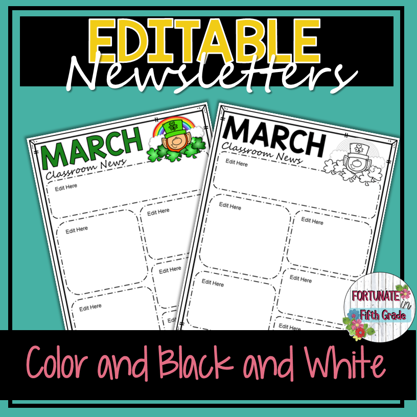 Editable Monthly Newsletter - MARCH | Made By Teachers