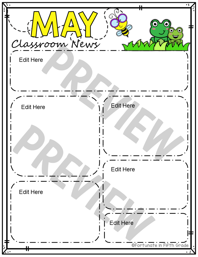 Editable Monthly Newsletter - MAY | Made By Teachers