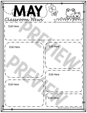 Editable Monthly Newsletter - MAY | Made By Teachers
