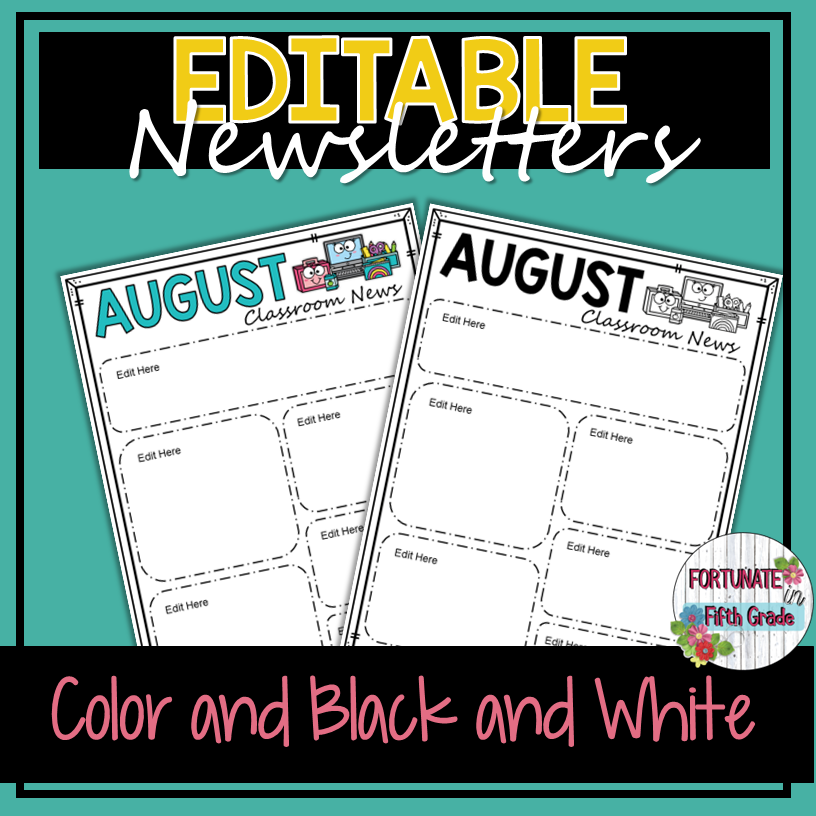 Editable Monthly Newsletter - AUGUST | Made By Teachers