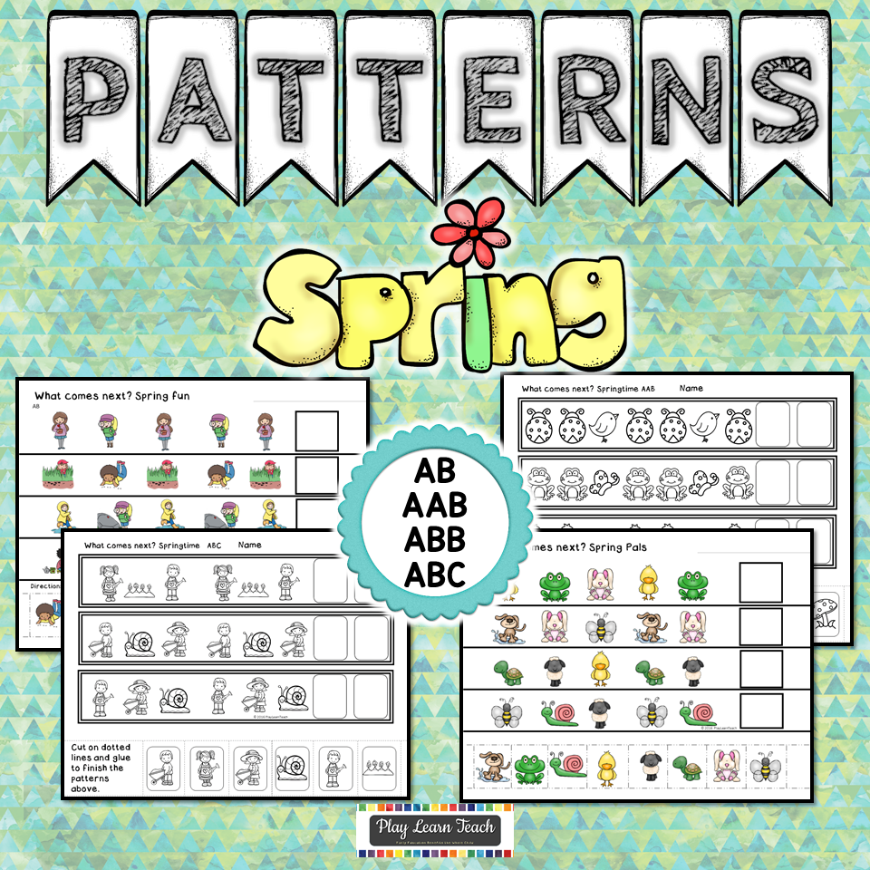 Spring Patterns | File Folder Activities Preschool Kindergarten | Made ...