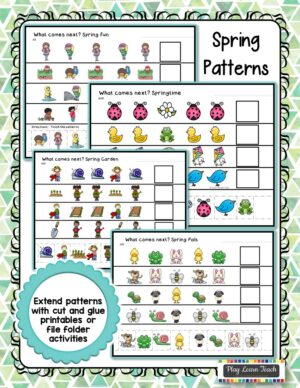 Spring Patterns | File Folder Activities Preschool Kindergarten | Made ...