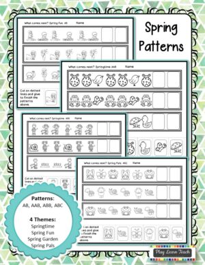 Spring Patterns | File Folder Activities Preschool Kindergarten | Made ...
