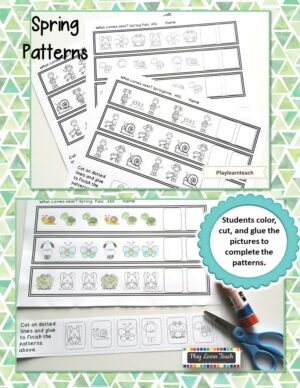 Spring Patterns | File Folder Activities Preschool Kindergarten | Made ...
