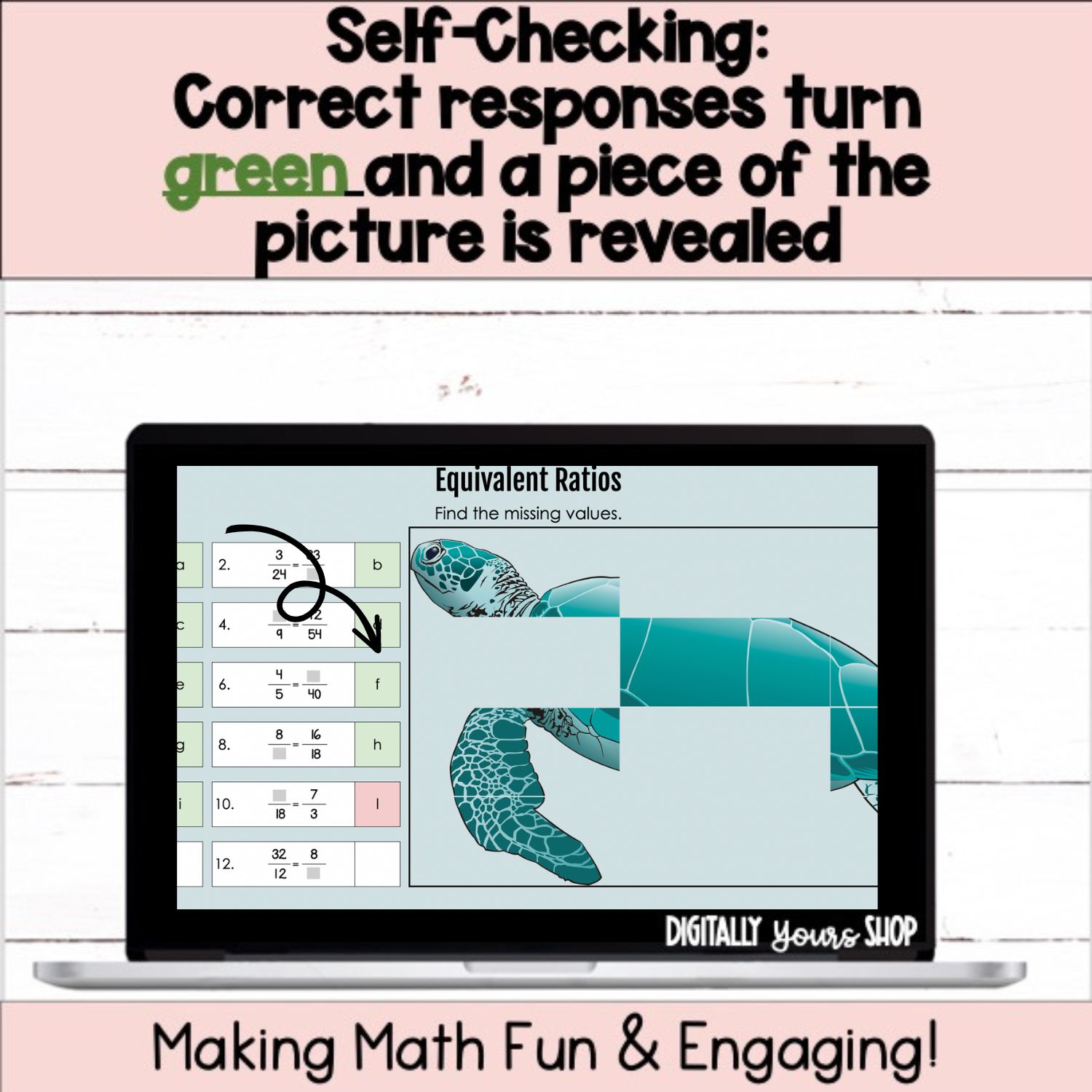 Equivalent Ratios Digital Self-Checking Activity | Made By Teachers