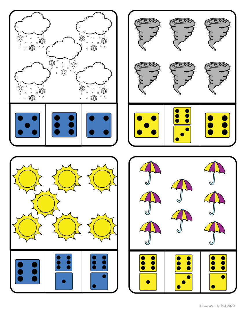 Weather Count and Clip Cards | Made By Teachers