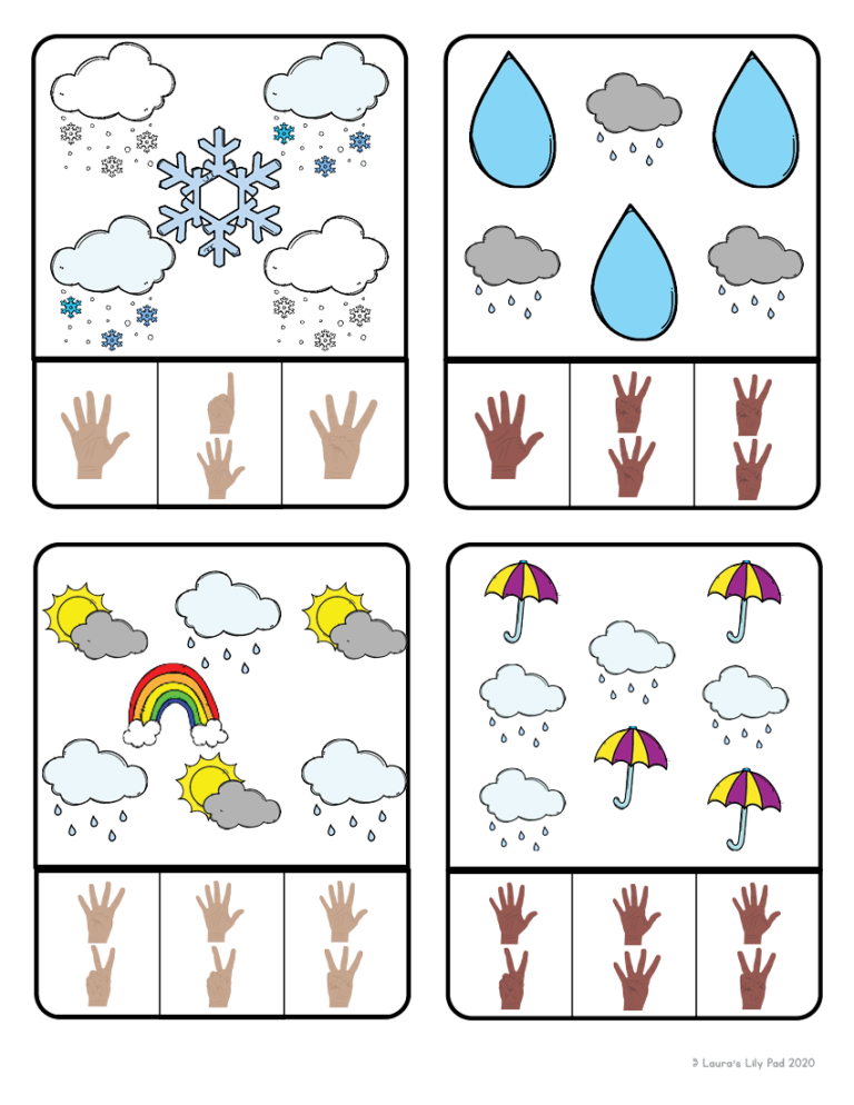 Weather Count and Clip Cards | Made By Teachers