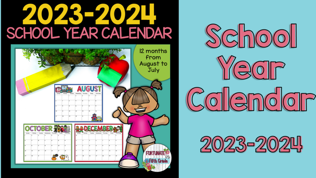2023-2024 Colorful School Year Calendar | Made By Teachers