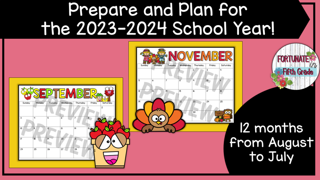 2023-2024 Colorful School Year Calendar | Made By Teachers
